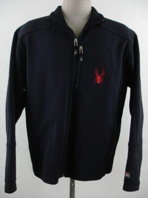 Men's M Spyder XT.L Black Transport Soft Shell Jacket Full-Zip Zippered ...