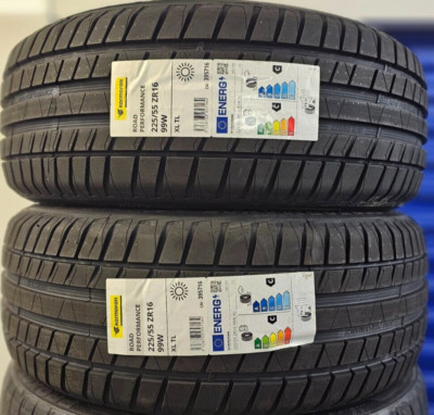 2X NEW KORMORAN BY MICHELIN 225/55/16 225 55 ZR16 XL 99W UHP TYRES ...