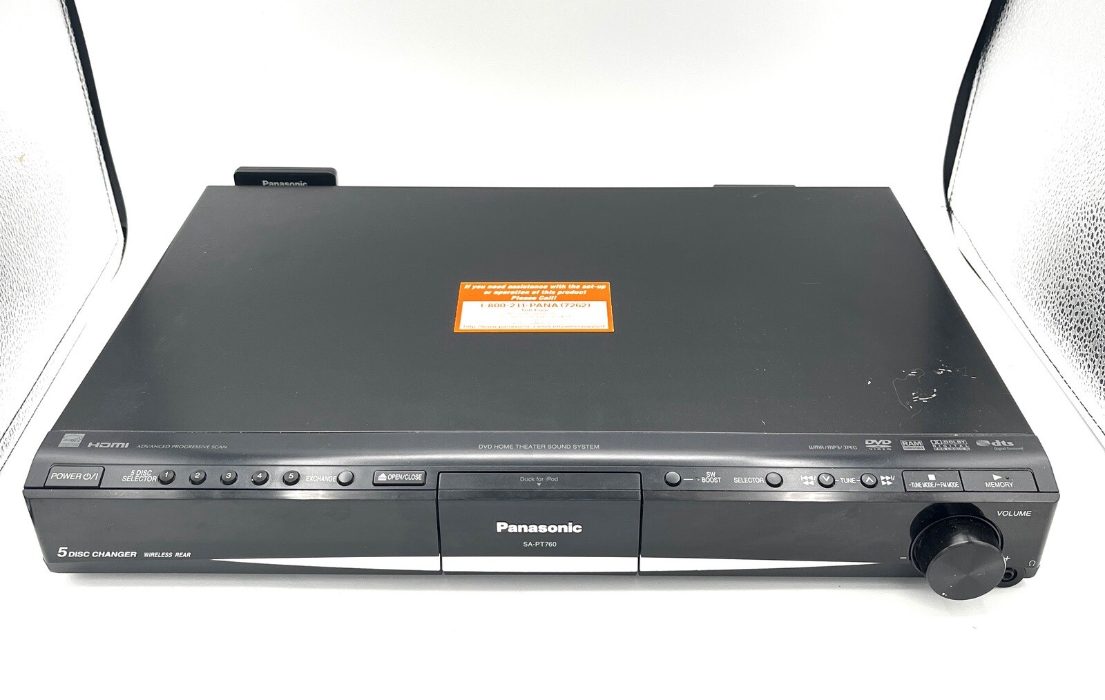 Panasonic SA-PT760 5.1 Home Theater Sound System Main Unit+Transmitter ...