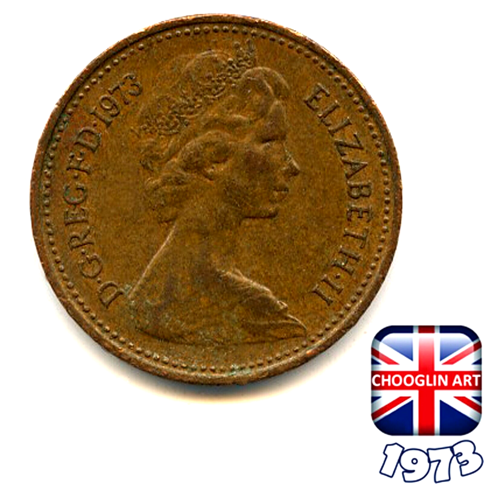 A BRITISH 1973 ELIZABETH II ONE PENNY 1p coin, 51 Years Old! | eBay
