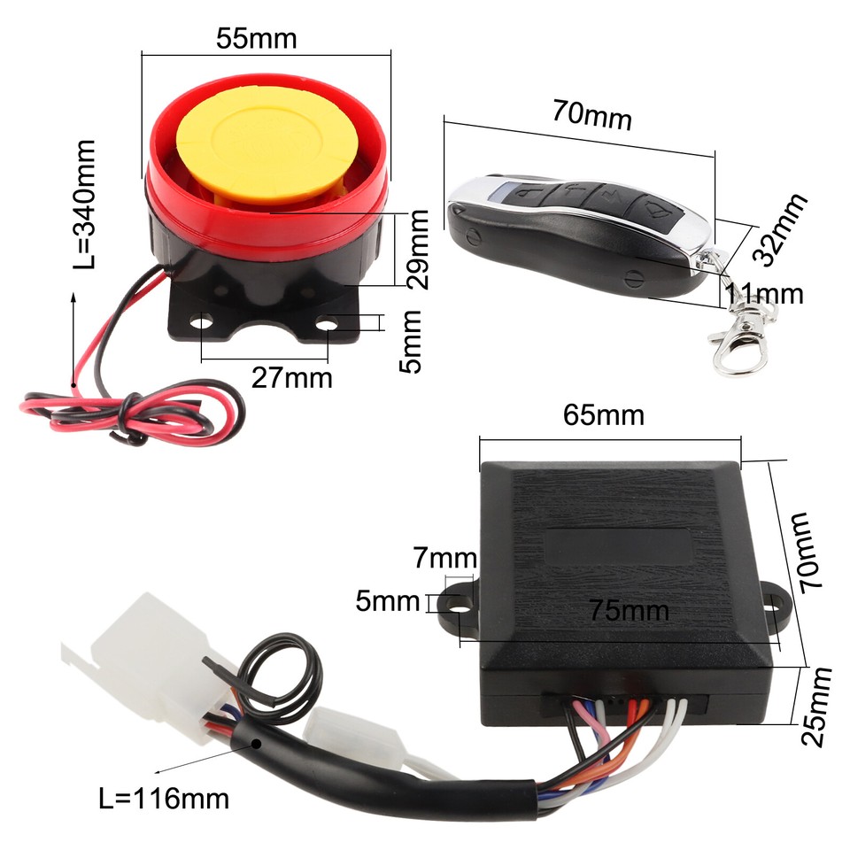 Remote Control Kill Start Alarm Switch 12V For Baja Bike Quad 50cc ...