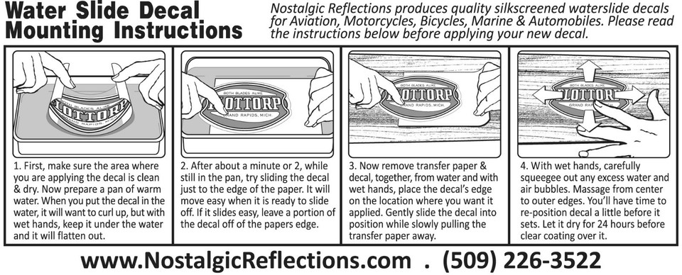 Curtiss Jenny Aeroplane Propeller Decal PARAGON 1910- 20s Water Slide ...