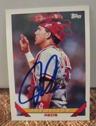 Joe Oliver Autographed 1993 Topps Signed Baseball Card #138 Cincinnati ...