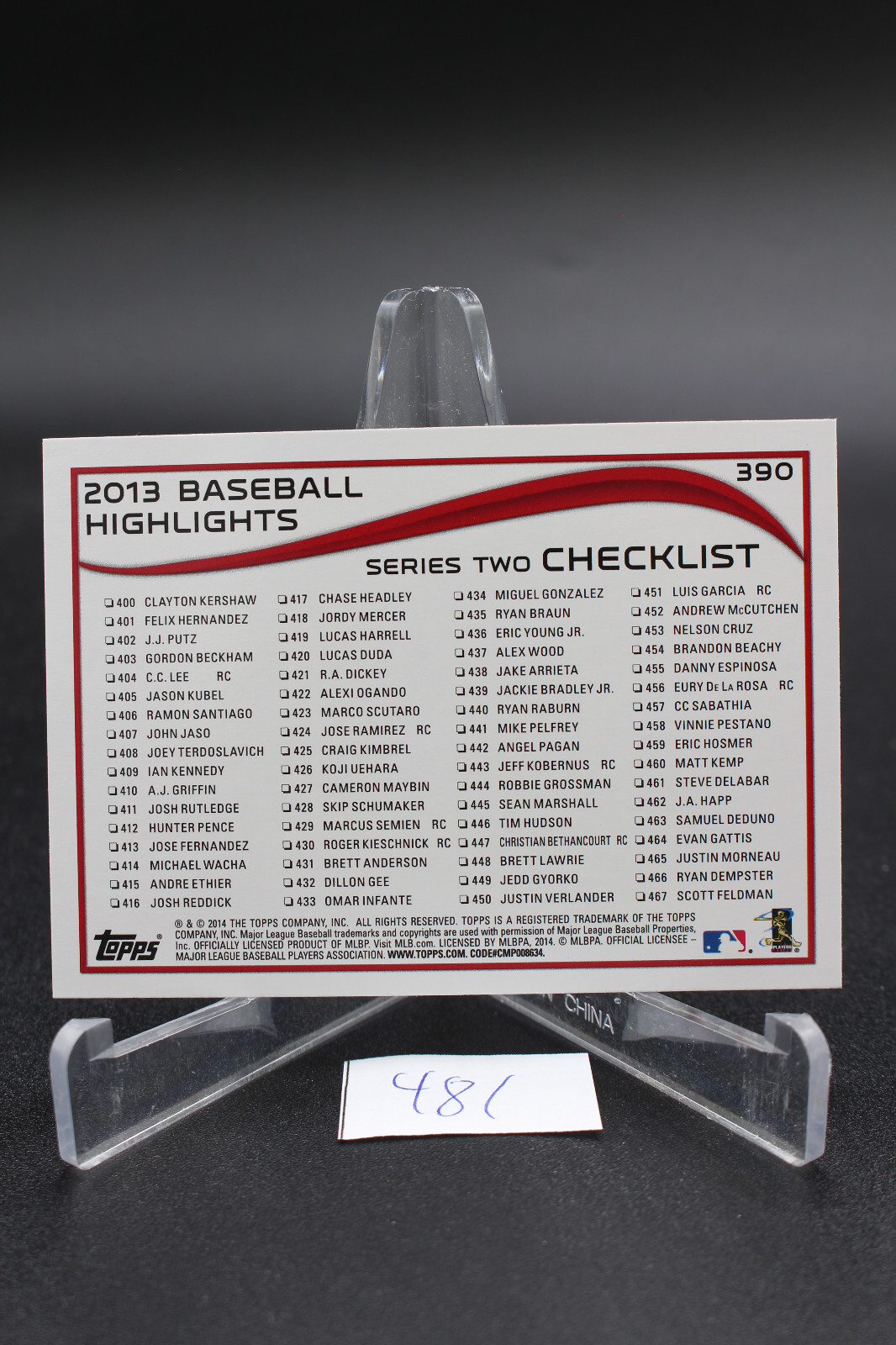 2014 Topps - Season Highlights Checklist #390 Bryce Harper for sale ...