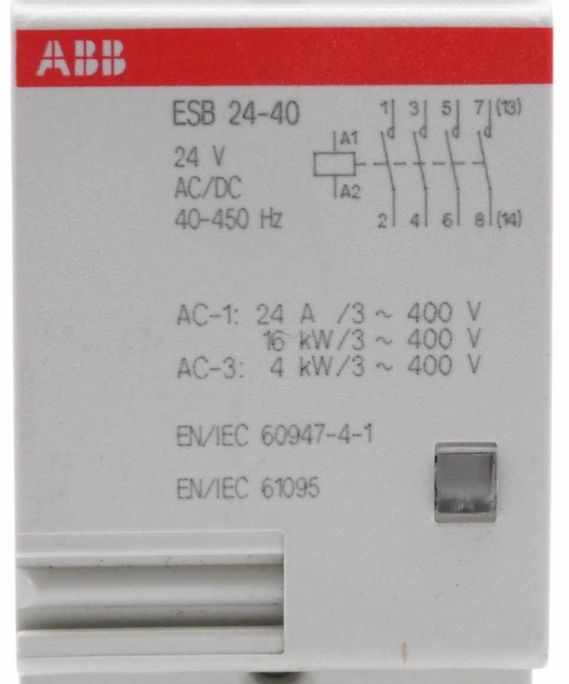 ABB ESB24-40 24V AC/DC 40-450Hz Installationsschütz / Contactor -unused- | eBay