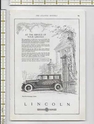 Lincoln Moter Company car auto 1923 magazine print ad | eBay