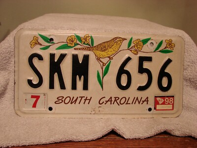 1998 SOUTH CAROLINA SC. LICENSE PLATE # SKM 656 | eBay