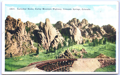 Postcard CO Cathedral Rocks Corley Mountain Highway Trestle Bridge M3 ...