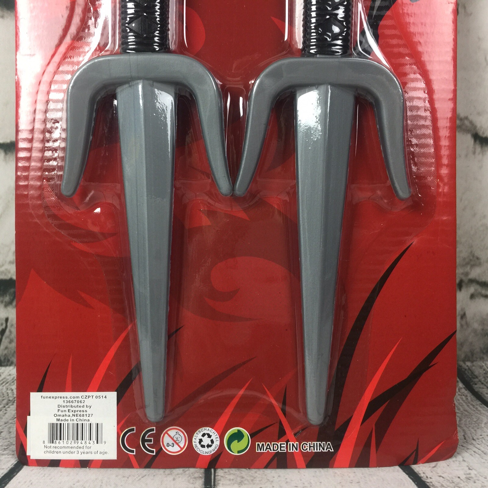 Ninja Sai Daggers Warrior Silver Toy Plastic Weapon Costume Samurai ...