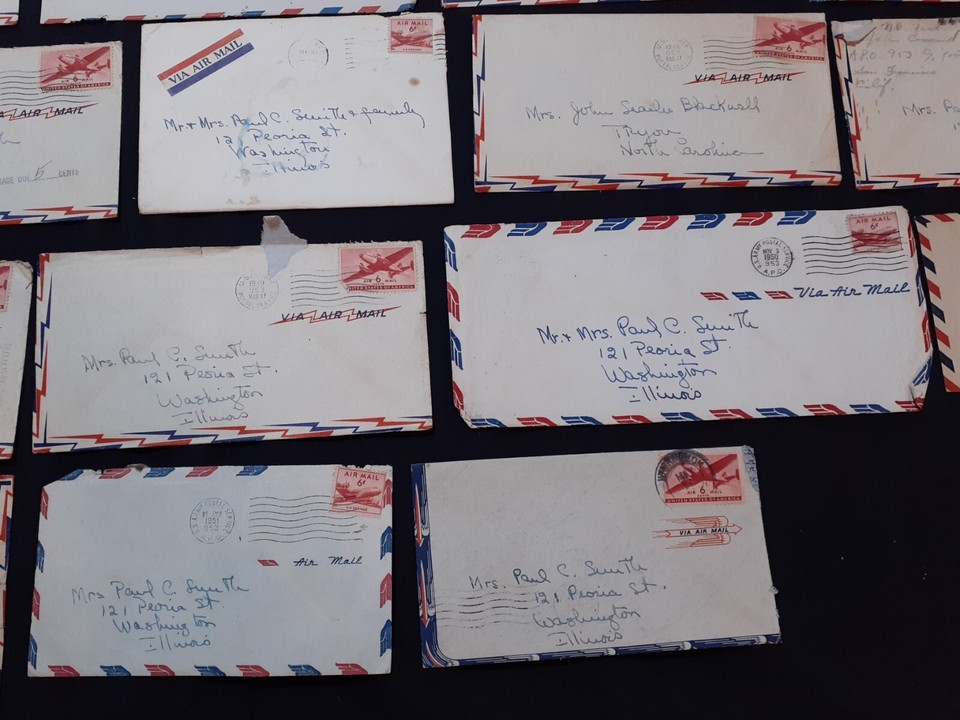 WWII US Army Postal History Lot 36 Covers - APO, Censor, Airmail, Stamp ...