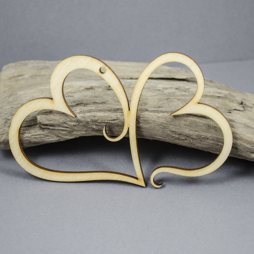 LARGE Heart Hearts Love Embellishment MDF Birch Plywood Laser Cut ...