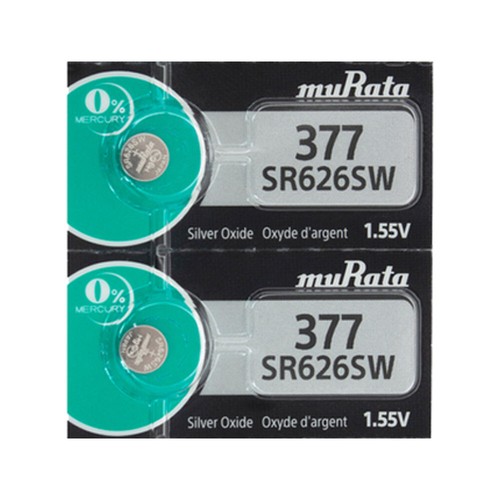 2 Murata SR626SW SR626W SR626 Silver Oxide 1.55V Battery - Replaces ...