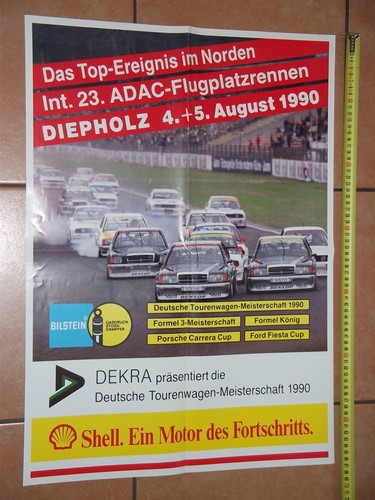 DTM Poster 1990 Flugplatzrennen Diepholz Mercedes Thiim BMW Cecotto ...