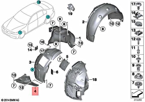Genuine BMW Hybrid F30 F31 F35 316d 316i 316Li Cover Bottom Right ...