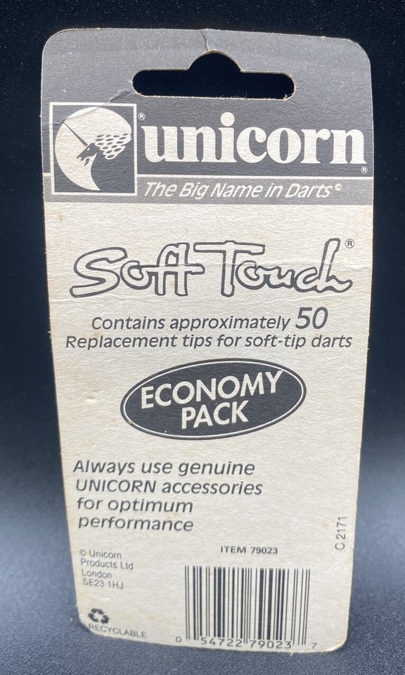 NOS-Unicorn Soft Tips Contains 50 Replacement Tips For Soft Tip Darts ...