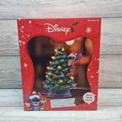 Disney Stitch Ceramic Christmas Tree With Lights 12" Brand New Table ...