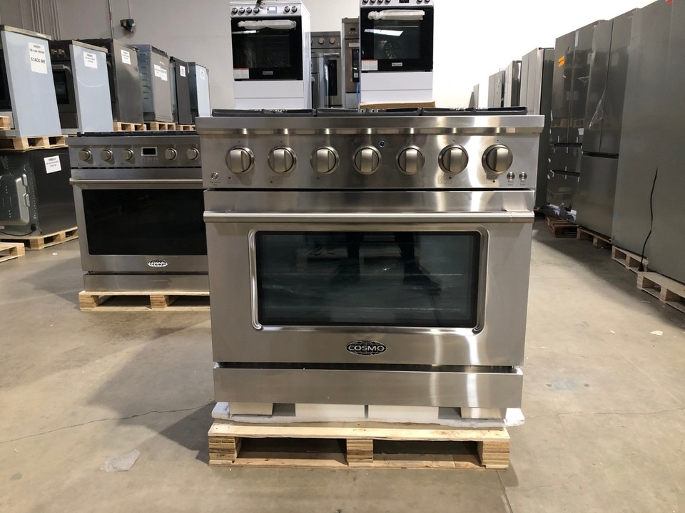 36 in. Gas Range, 6 Burners, Stainless Steel (OPEN BOX, COSMETIC ...