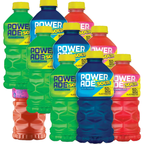 Powerade SOUR Sports Drink 28Oz 50% More Electrolytes (10 Pk) 3 LIMITED ...