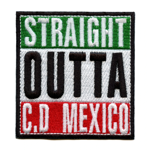 Droit Outta C.D Mexico Ville Brodé Patch à Repasser | eBay