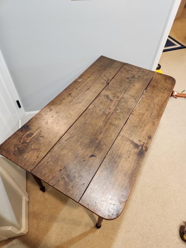 1800s Antique Primitive Farm Table Kitchen Bakers Square Nail Solid ...