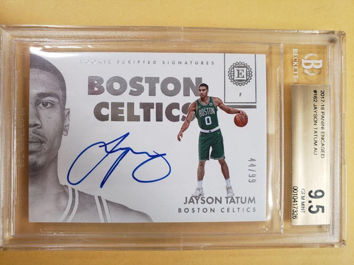 JAYSON TATUM 2017 PANINI ENCASED ROOKIE SCRIPTED SIGNATURE AUTO /99 BGS ...