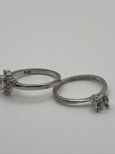 Lot of 2 Vintage Sterling Silver CZ Rings – 925 Silver Stamped | eBay