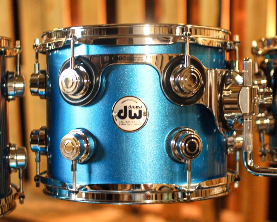 DW Collector's Maple SSC Laser Blue Drum Set 22,8,10,12,14,16,18,14sn ...