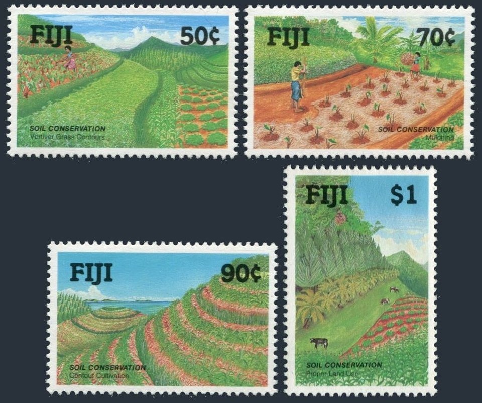 Fiji 625-628, MNH. Michel 620-623. Soil conservation, 1990. | eBay