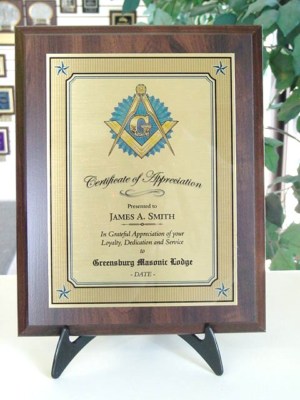 MASON MASONIC AWARD PLAQUE BEAUTIFUL CHERRY 7x9 FREE LETTERING * | eBay