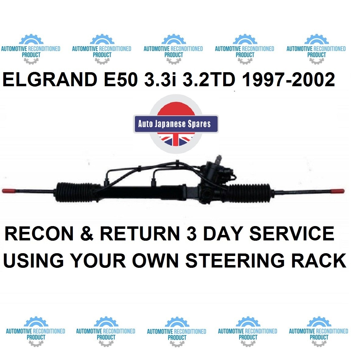 FITS NISSAN ELGRAND E50 3.3i 3.2TD RECON & RETURN STEERING RACK 3 DAY ...