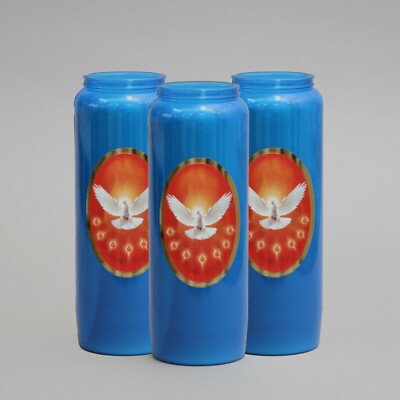 3 x Holy Spirit 9 day candle, Religious, Devotional, Grave light ...