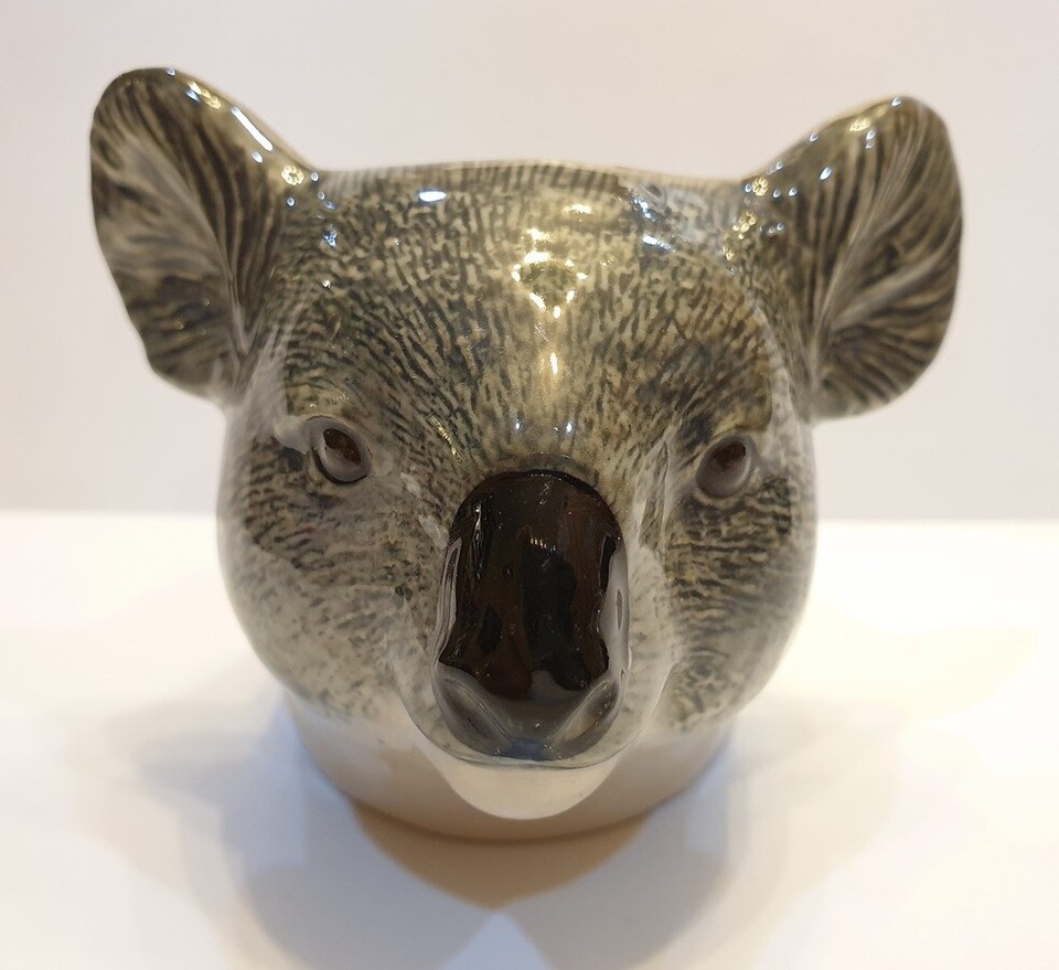 Koala Head Figurine Vase Pot Ceramic Succulent Egg Cup Animal Flower ...