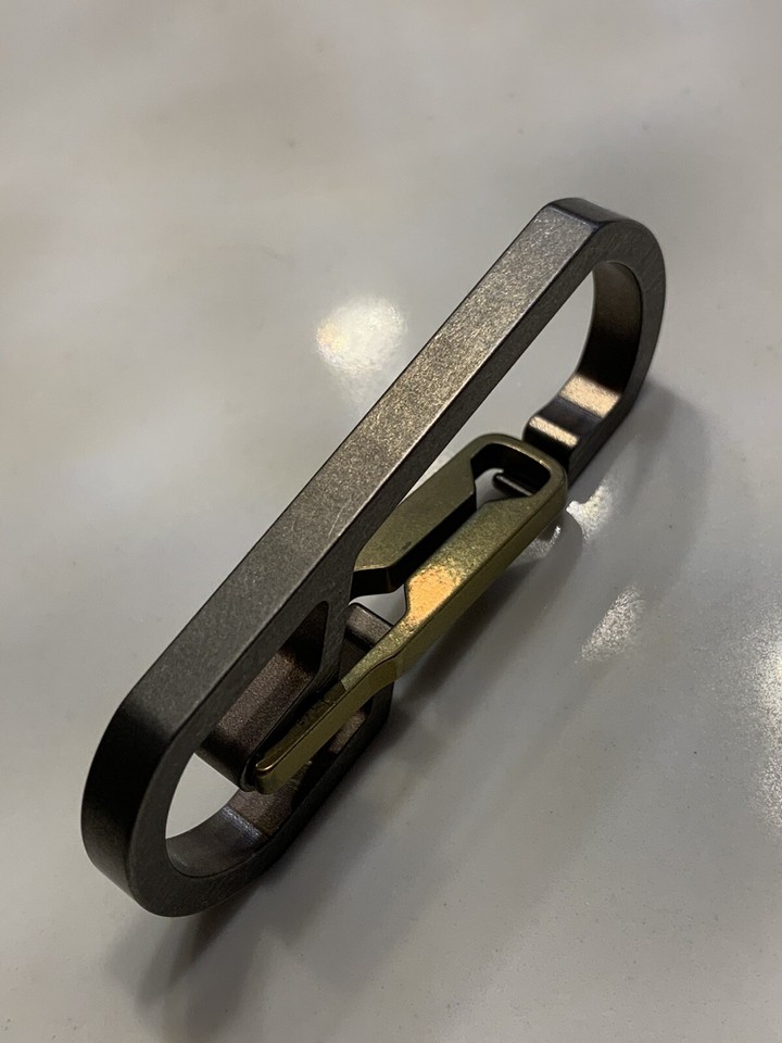 Titanium Carabiner Snap Spring Hook Clip, EDC Keychain, Key Ring, Gold ...