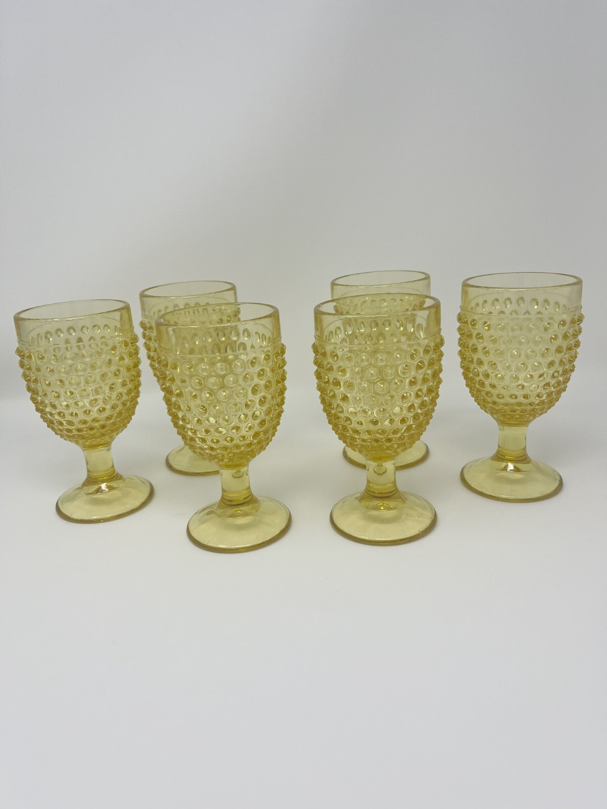 Set of 6 Vintage Smith Glass Hobnail Amber Water Goblets RARE SET | eBay