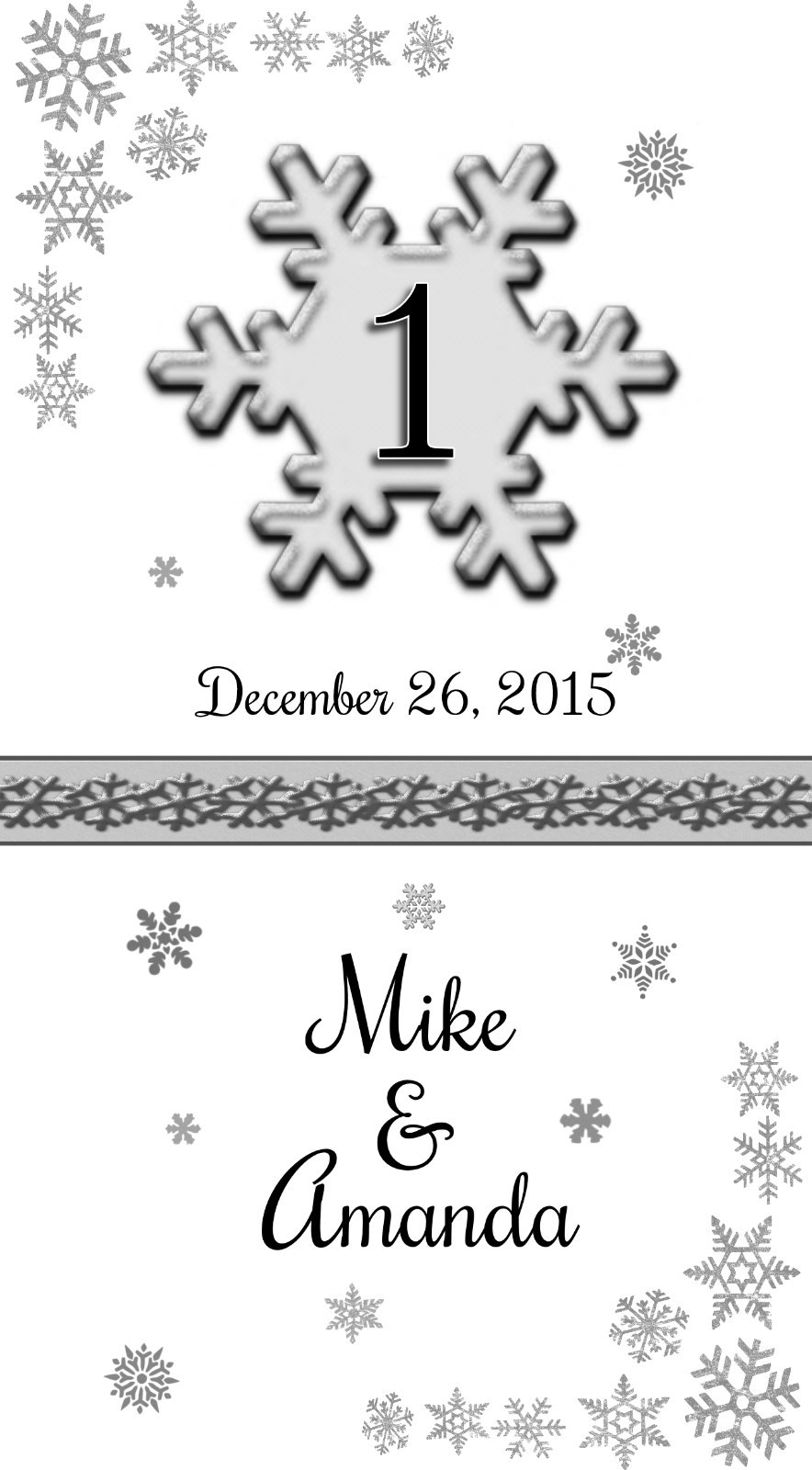 10 Personalized Snowflake Wedding Luminaries Vellum Table Numbers ...