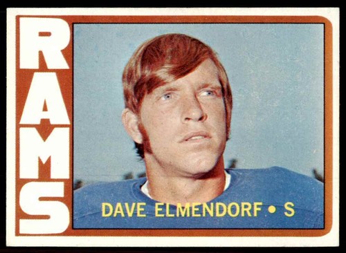 1972 TOPPS DAVE ELMENDORF LOS ANGELES RAMS #109 | eBay