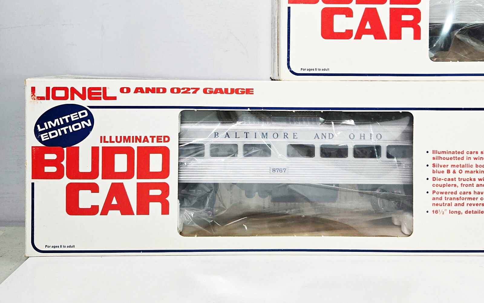Lionel O Gauge Illuminated Budd powered RDC Baggage/Passenger Car Set ...
