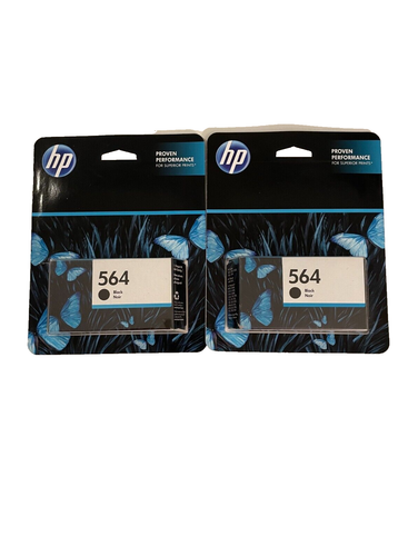 2 Single Packs - HP 564 BLACK Original Ink Cartridge (WARRANTY ENDS: 05 ...