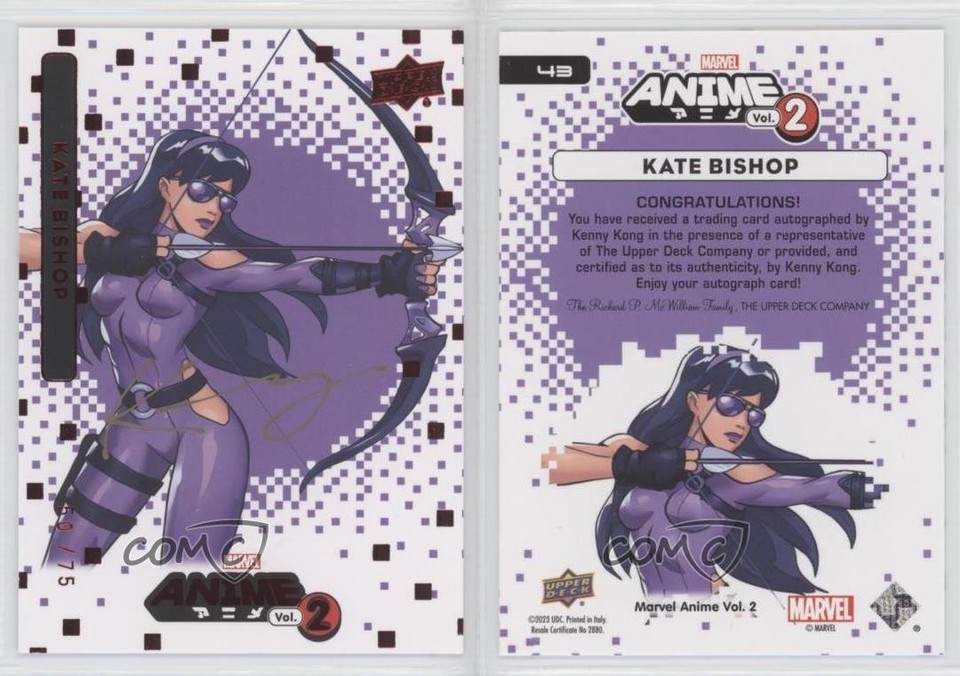 2023 Marvel Anime Vol 2 Base Artist 50/75 Kate Bishop by Kenny Kong ...