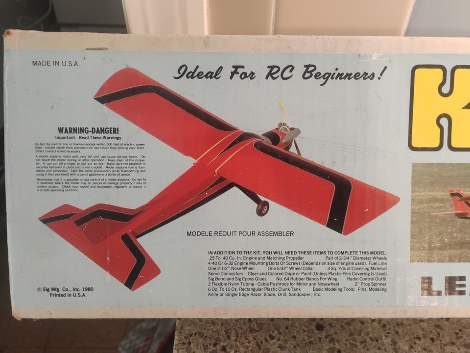Plane Kit Vintage SIG KADET MARK II BALSA RC Airplane Complete Kit ...