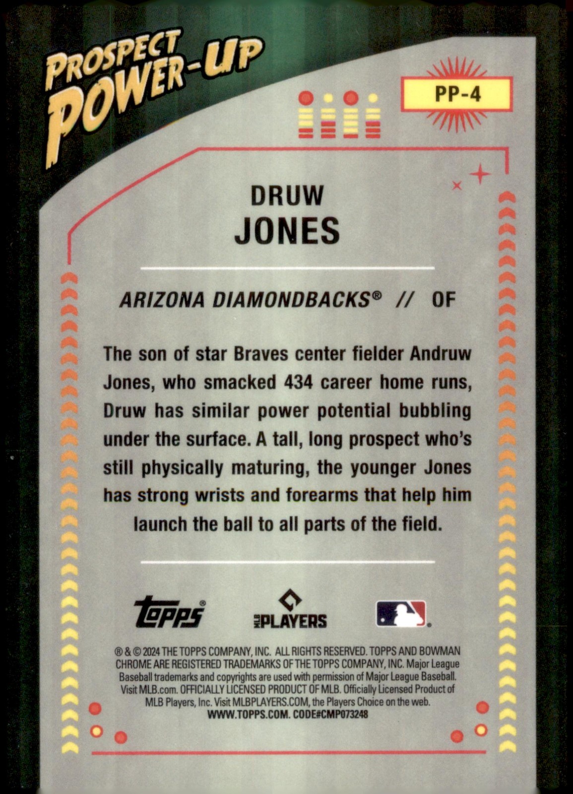 2024 Bowman #PP-4 Druw Jones Prospect Power-Up | eBay