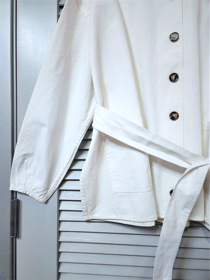 white button down tie waist jacket S urban outfitters earrings | eBay