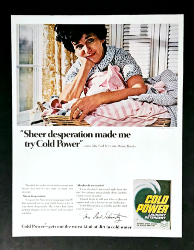 Vintage Laundry soap ad original 1967 Cold Power detergent ...