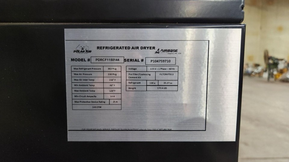 2022 EATON 30HP PRV Rotary Screw Compressor, Polar Air Dryer & 660 ...