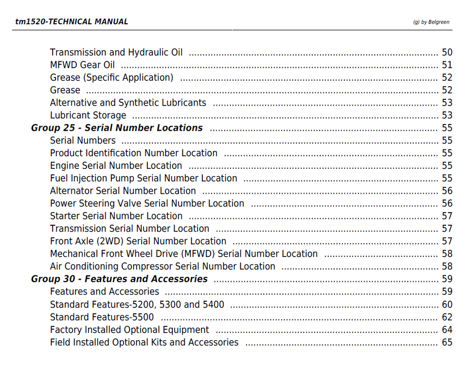 John Deere 5200, 5300, 5400 Lawn Garden Tractors Service Technical Manual TM1520 | eBay