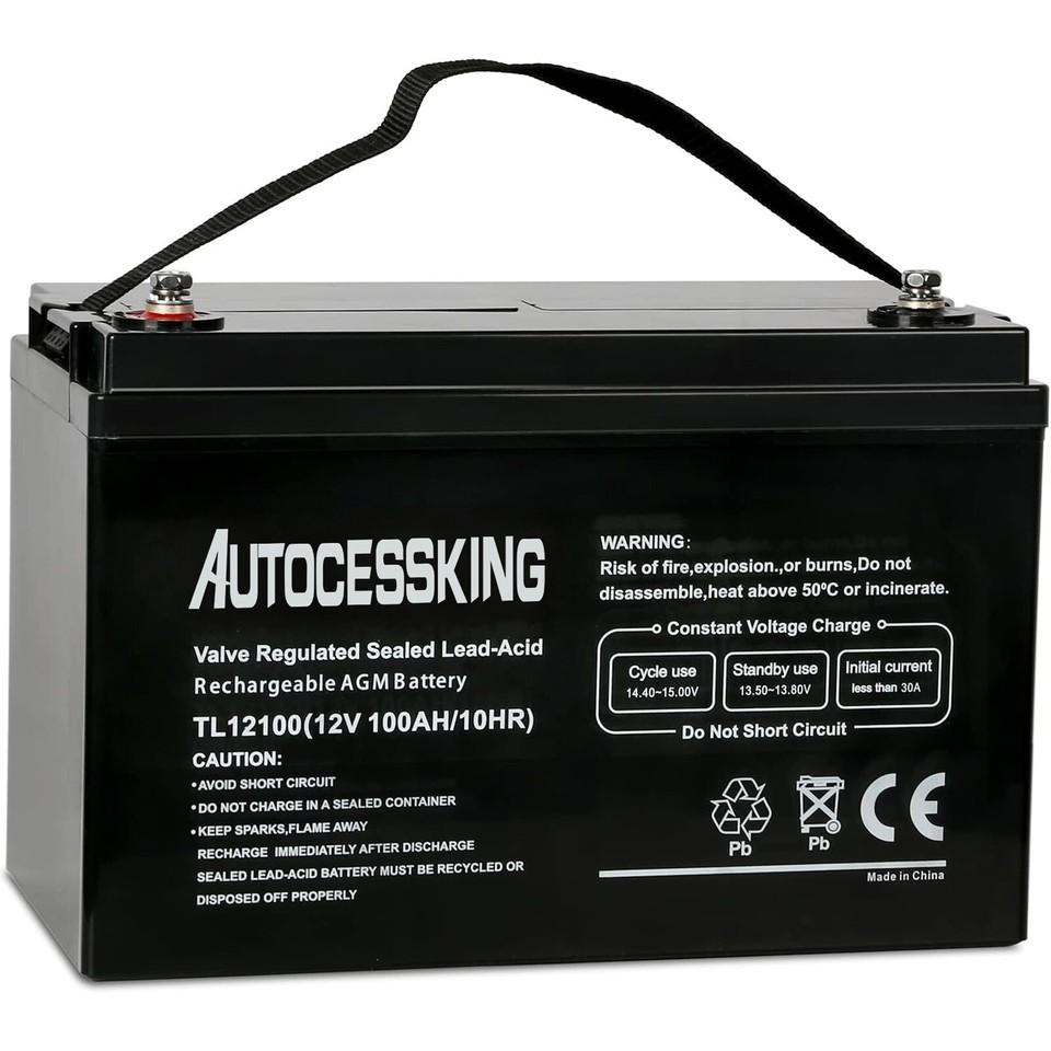 12V 100Ah Deep Cycle AGM Battery,Group 31 Batteries For RV Solar Marine ...