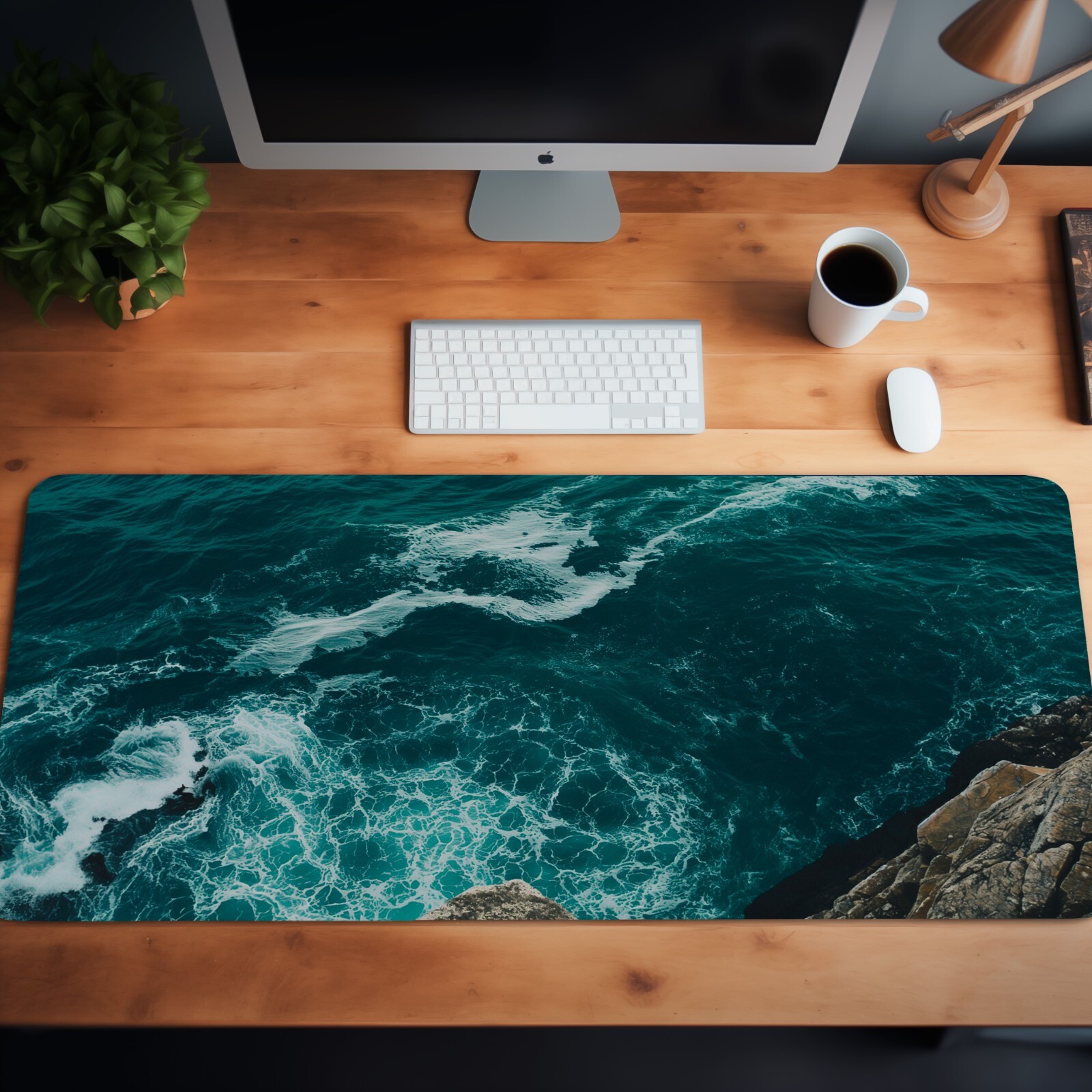 Turquoise Tides - Coastal Energy Desk Mat for Dynamic Workspaces | eBay