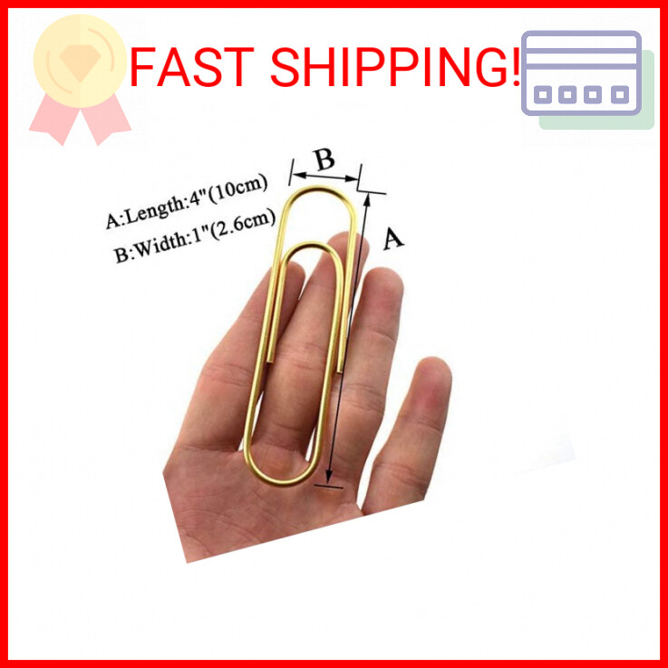 HAHIYO Paperclips 4 inch (100mm) Extra Large Paper Clips Sturdy Bright ...