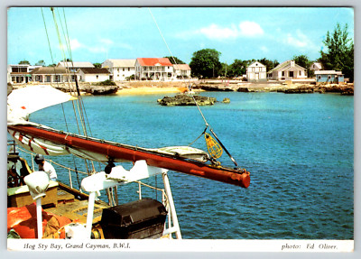 c1960s Hog Sty Bay Grand Cayman B.W.I. Harbor Port Vintage Postcard | eBay