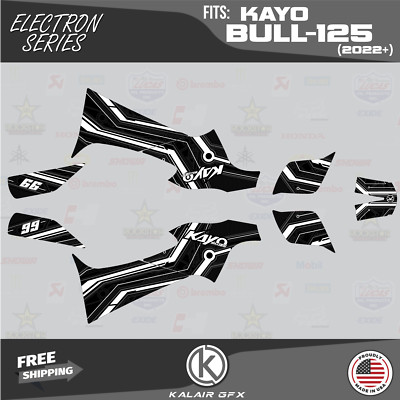 Graphics Kit for Kayo ATV AU125 or Bull125 All Years Electron - WHITE ...